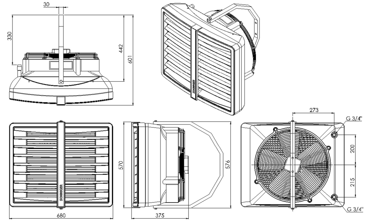 Nagrzewnica wodna Sonniger HEATER Condens CR ONE moc 7-20kW